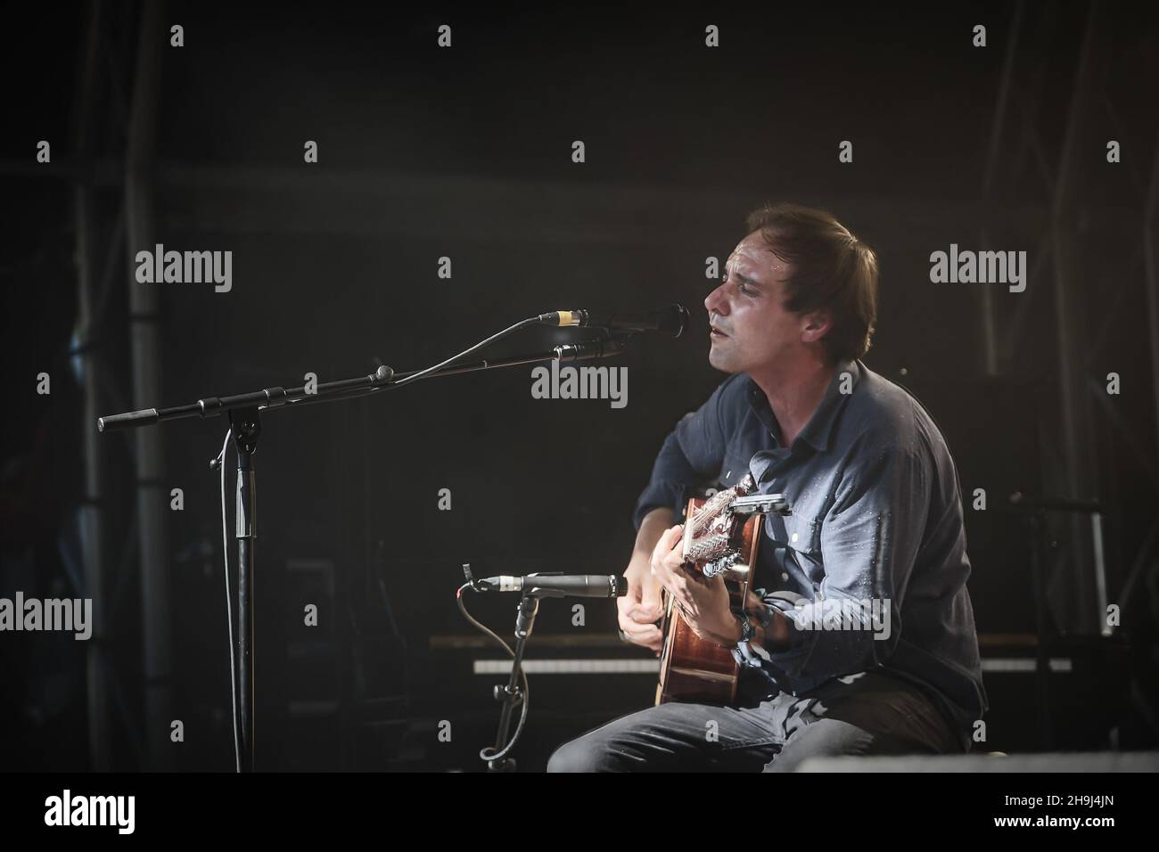Daniel Rossen of Grizzly Bear performing a solo set on the Garden Stage ...