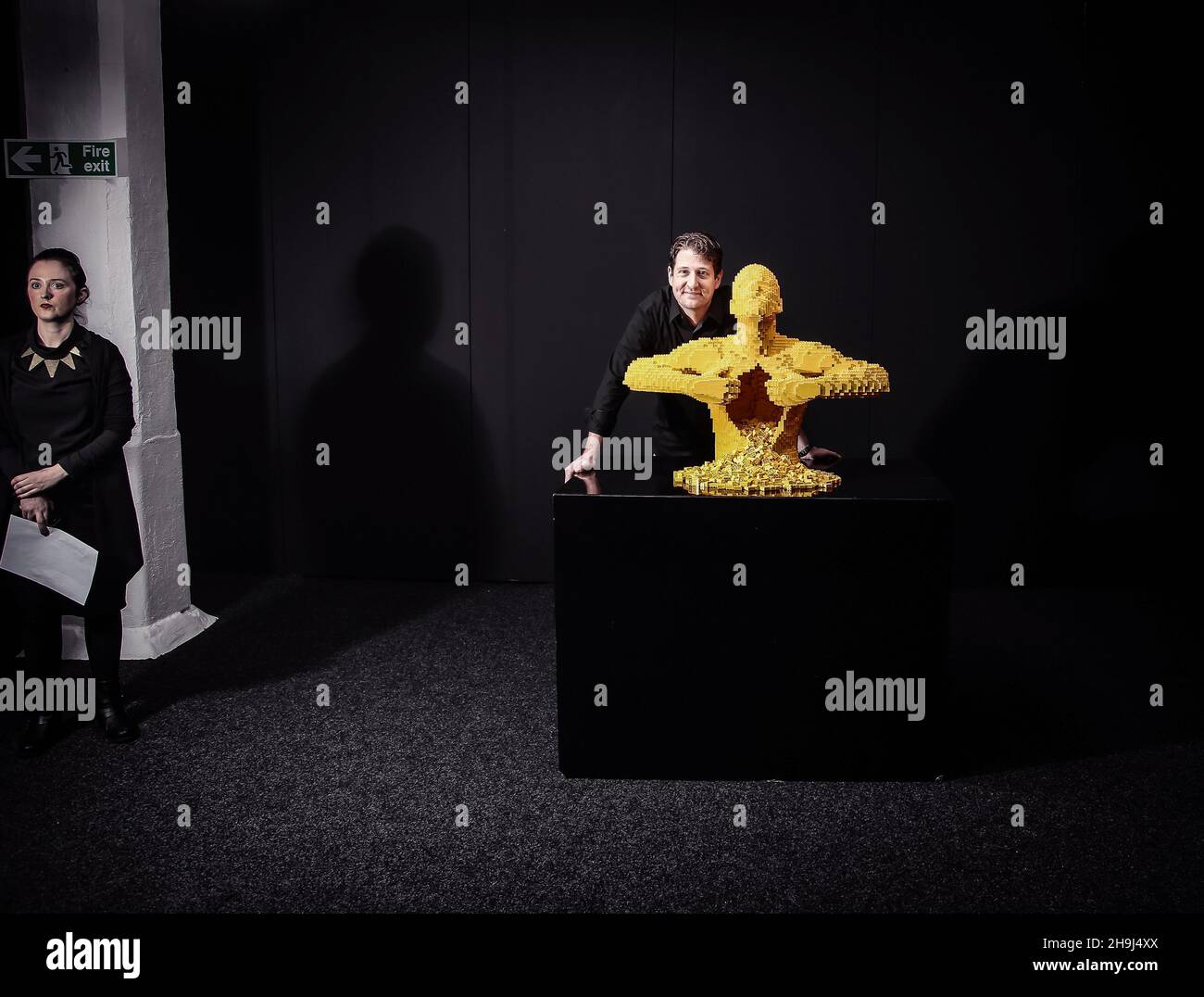 Nathan Sawaya attending The Art of the Brick exhibition, featuring ...