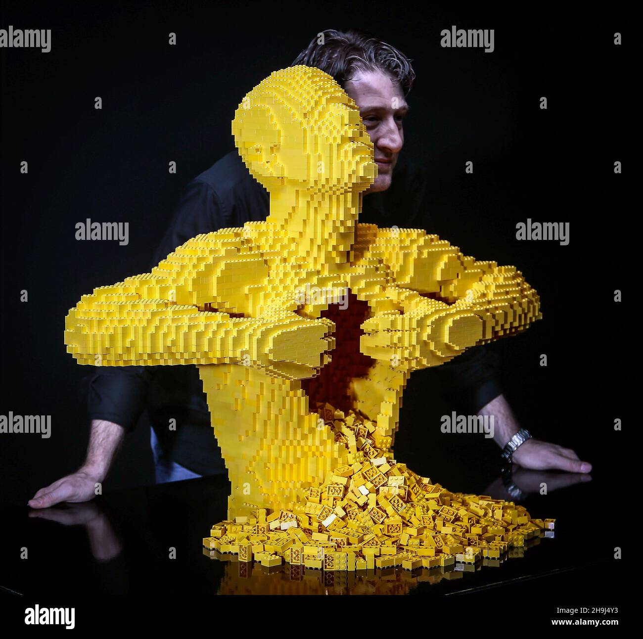 Nathan Sawaya attending The Art of the Brick exhibition, featuring ...