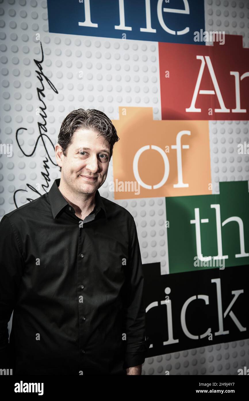 Nathan Sawaya attending The Art of the Brick exhibition, featuring ...