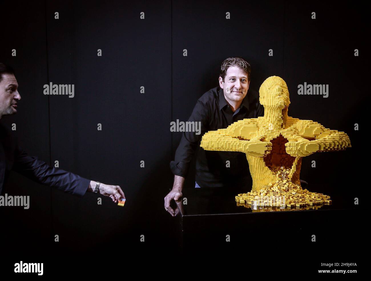 Nathan Sawaya attending The Art of the Brick exhibition, featuring ...