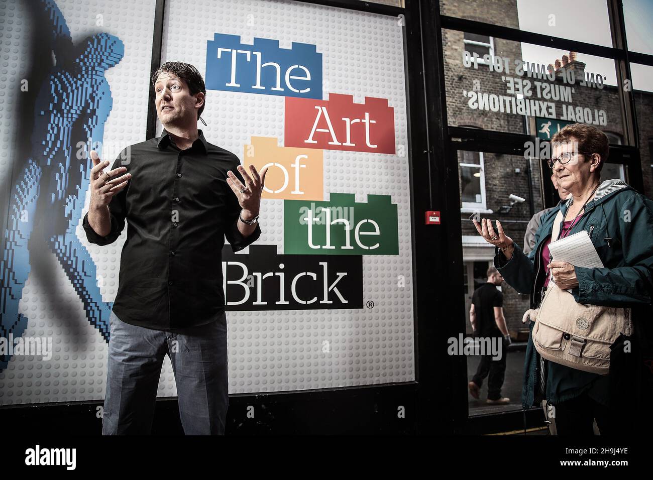 Nathan Sawaya attending The Art of the Brick exhibition, featuring ...