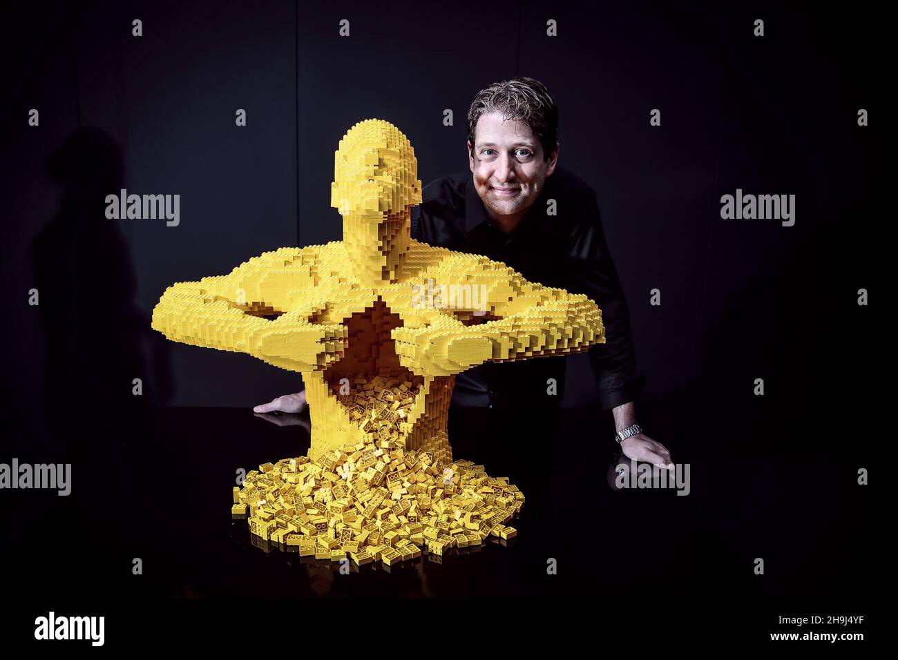 Nathan Sawaya attending The Art of the Brick exhibition, featuring ...