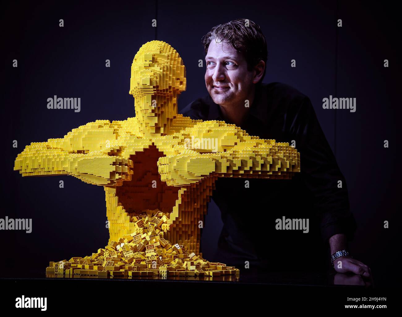 Nathan Sawaya attending The Art of the Brick exhibition, featuring ...