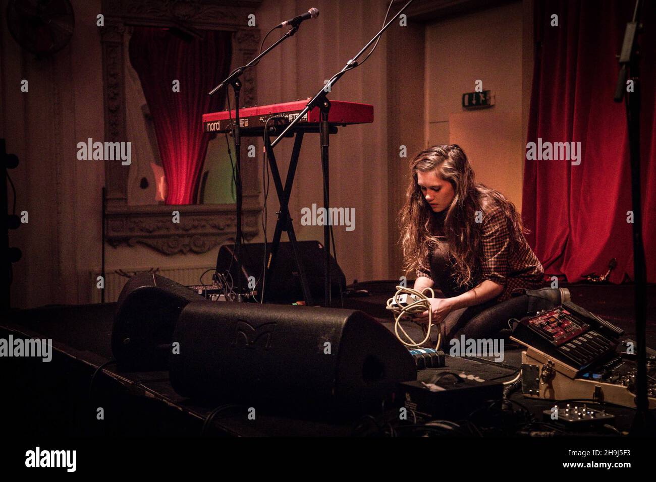 Lily and Madeleine sound-checking before their gig at Bush Hall in ...