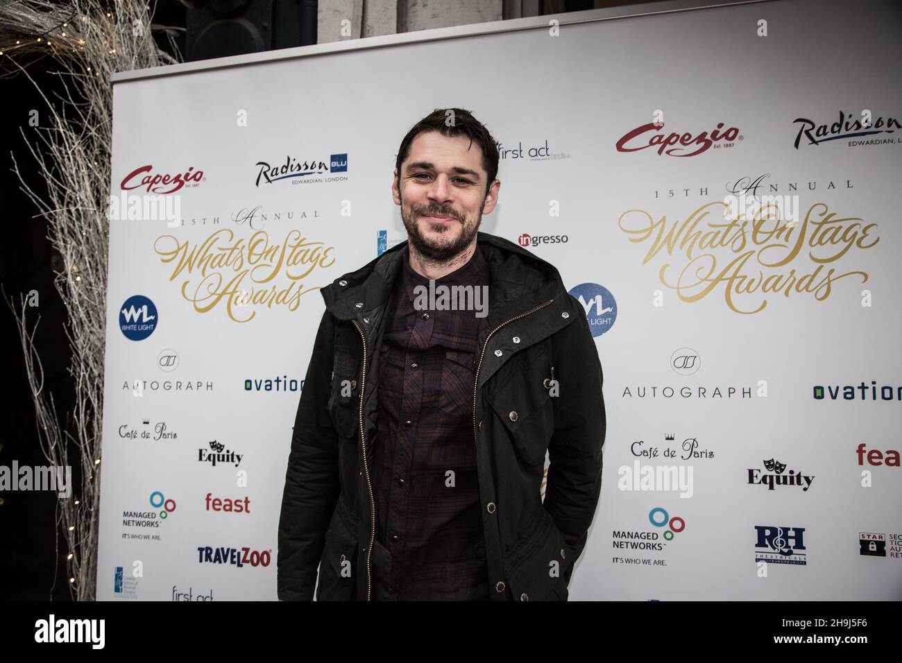 Liam Tamne arriving at The Whatsonstage Theatre awards held at Cafe de ...