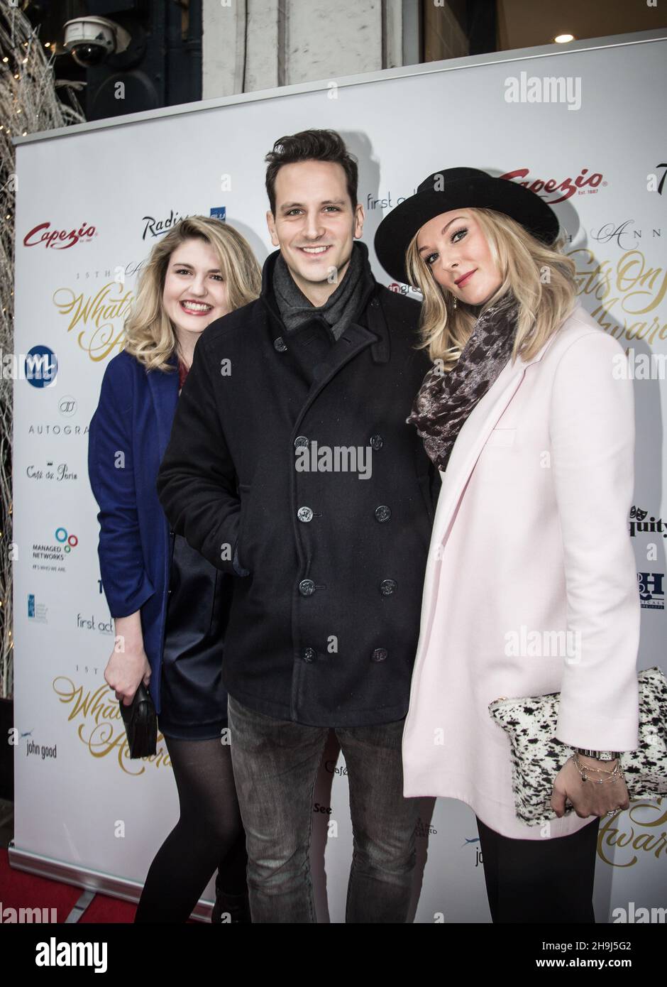 Katherine Kingsley (right) and friends arriving at The Whatsonstage ...