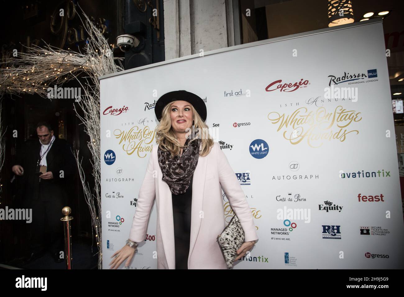 Katherine Kingsley arriving at The Whatsonstage Theatre awards held at ...