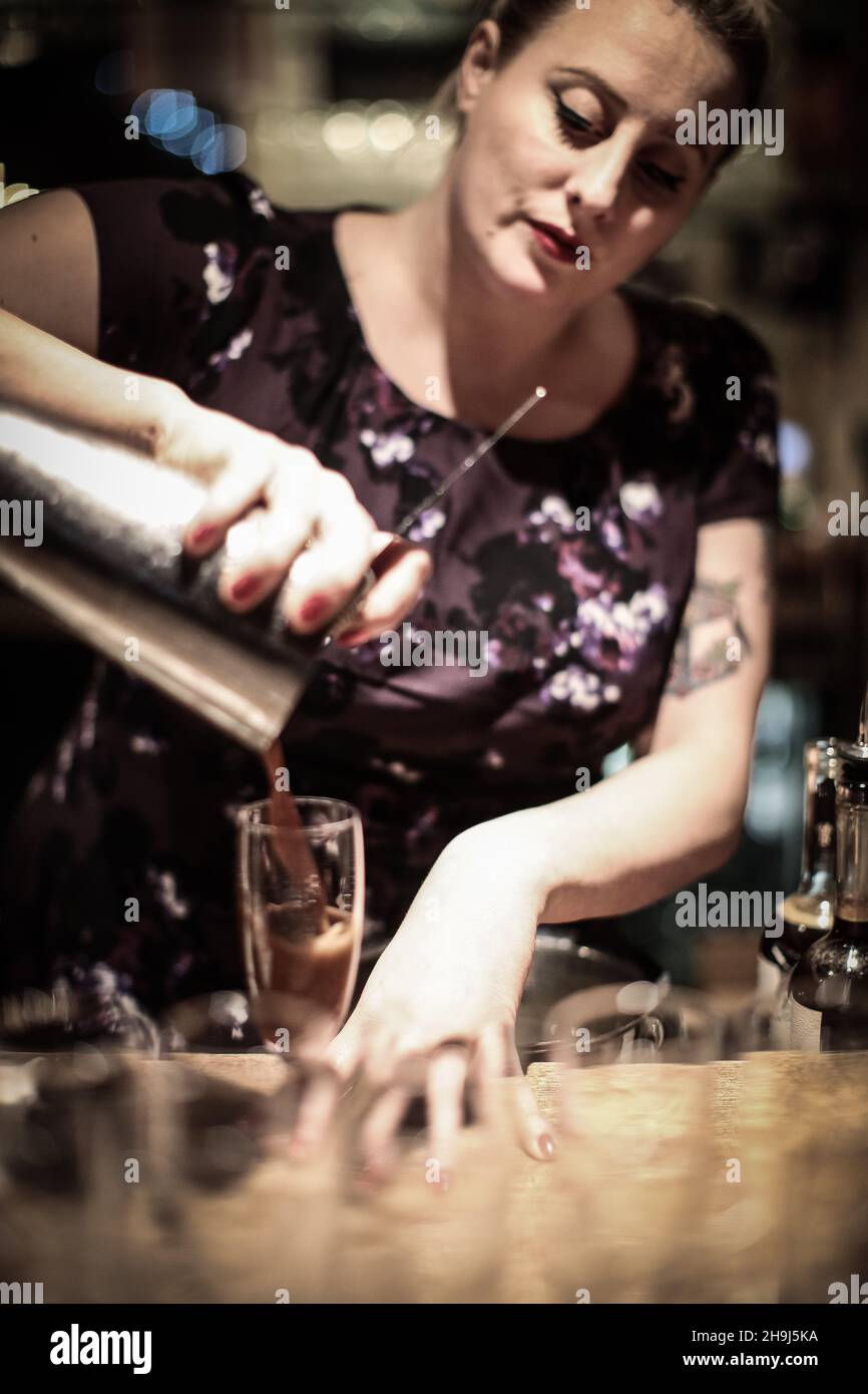 Food and drink being prepared and served at Christmas parties at Bush ...