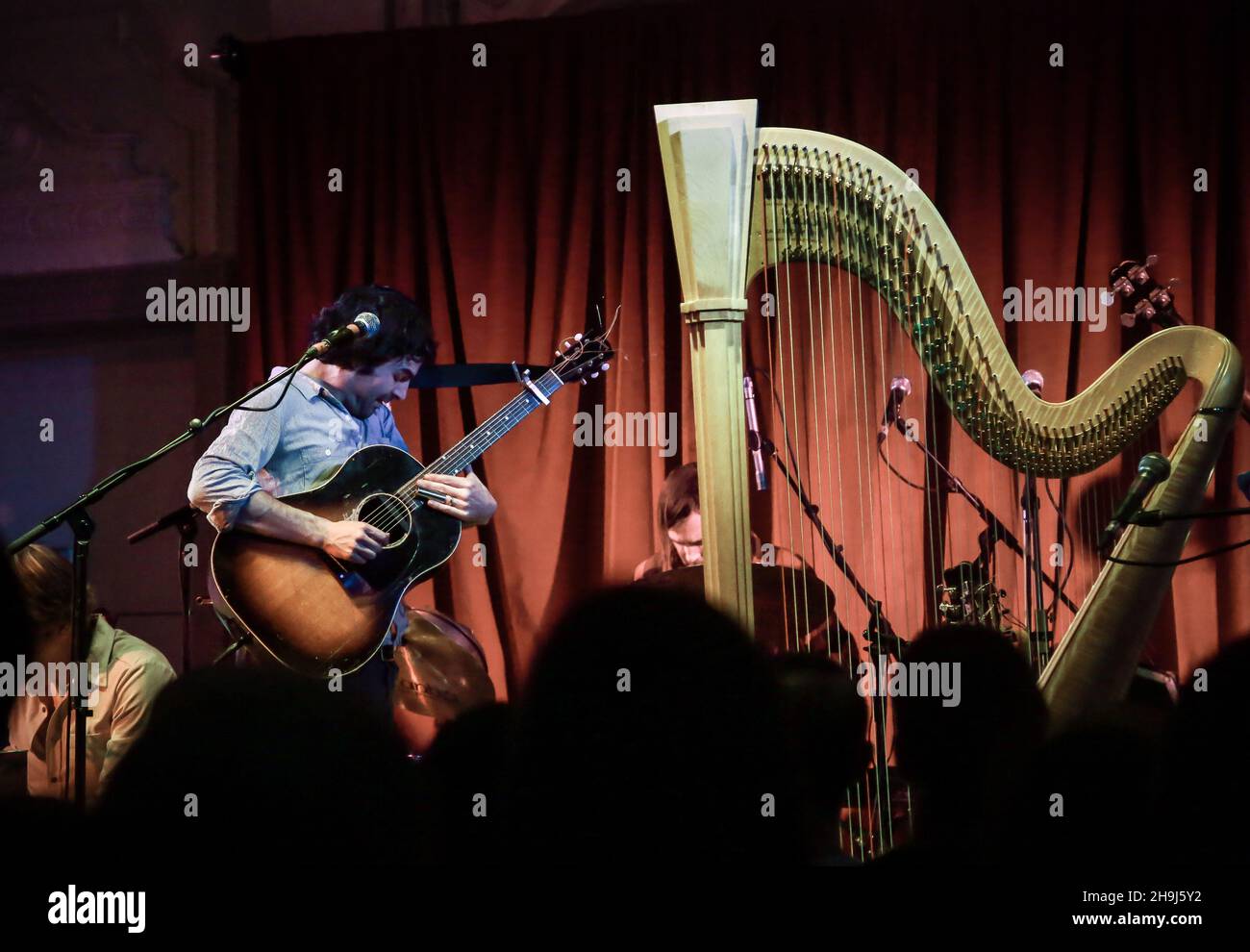 Brad Barr of The Barr Brothers performing live on stage at Bush Hall in ...