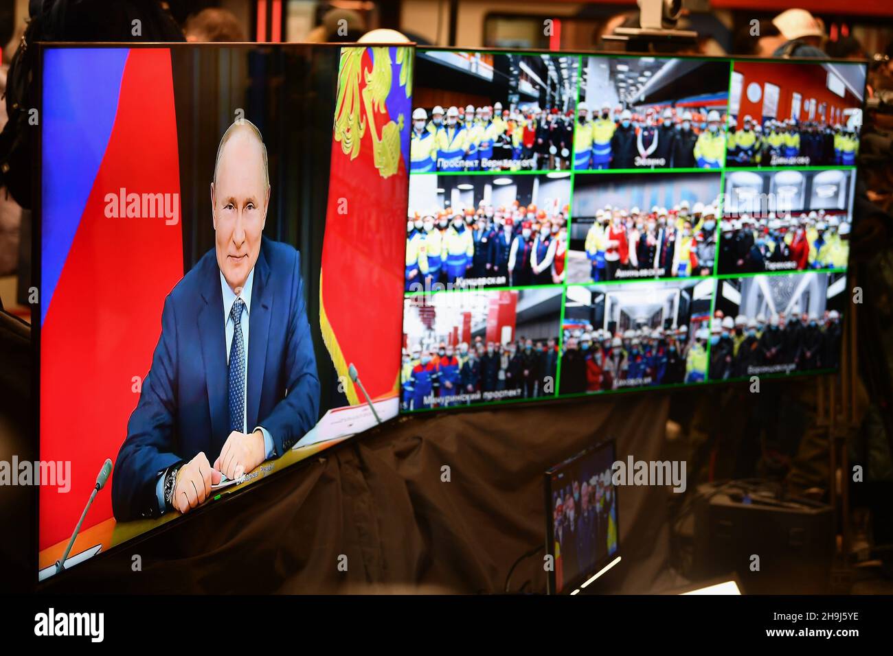 Russian President Vladimir Putin during the ceremony of launching ...