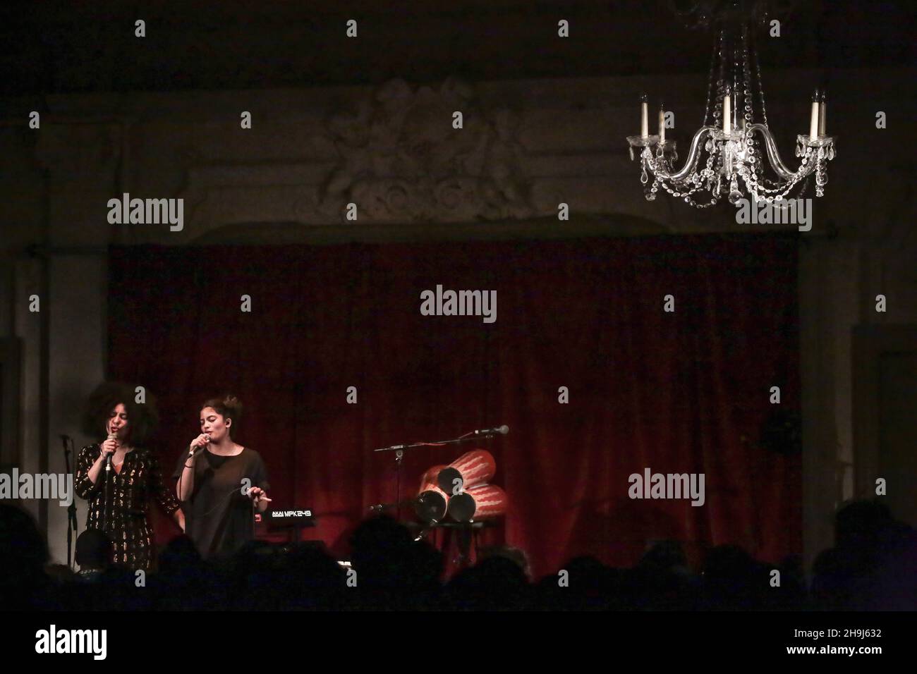 Twin sisters Ibeyi performing live on stage at a sold-out Bush Hall in ...