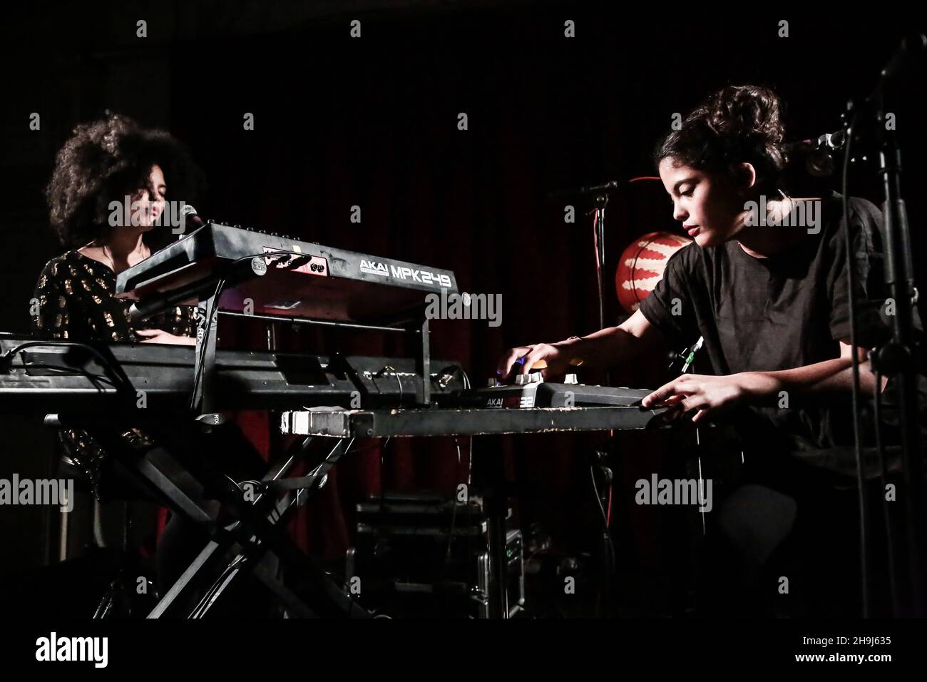 Twin sisters Ibeyi performing live on stage at a sold-out Bush Hall in ...
