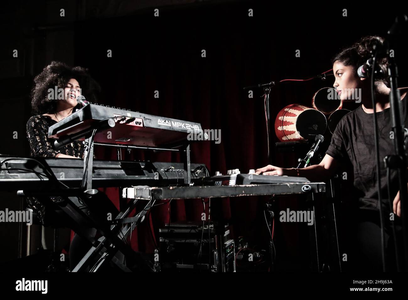 Twin sisters Ibeyi performing live on stage at a sold-out Bush Hall in ...