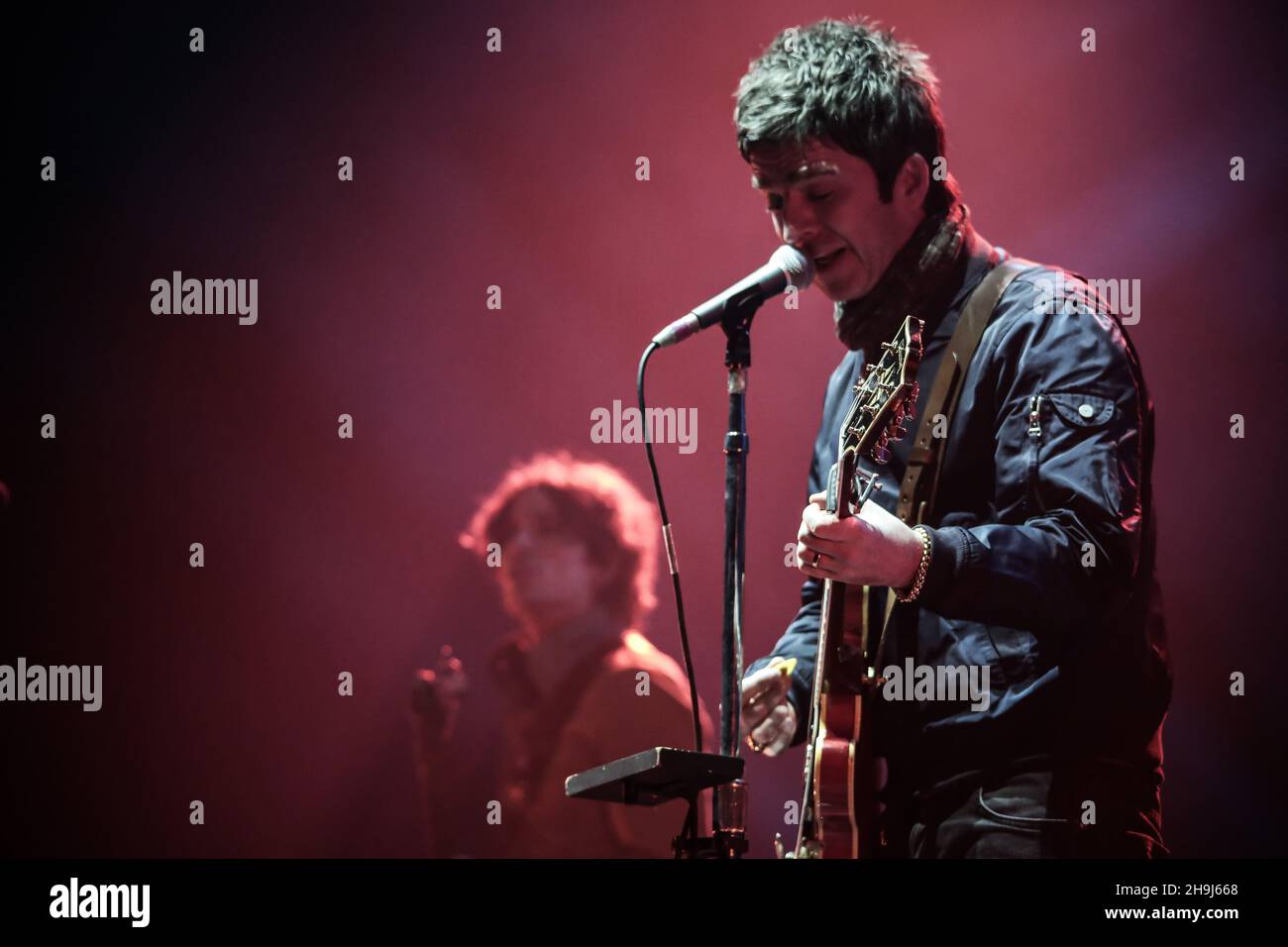 Noel Gallagher and the Highflying Birds live on stage at the O2 Arena ...