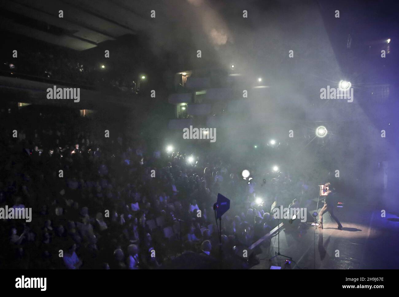 Gary Numan performing live on stage at the Royal Festival Hall in ...