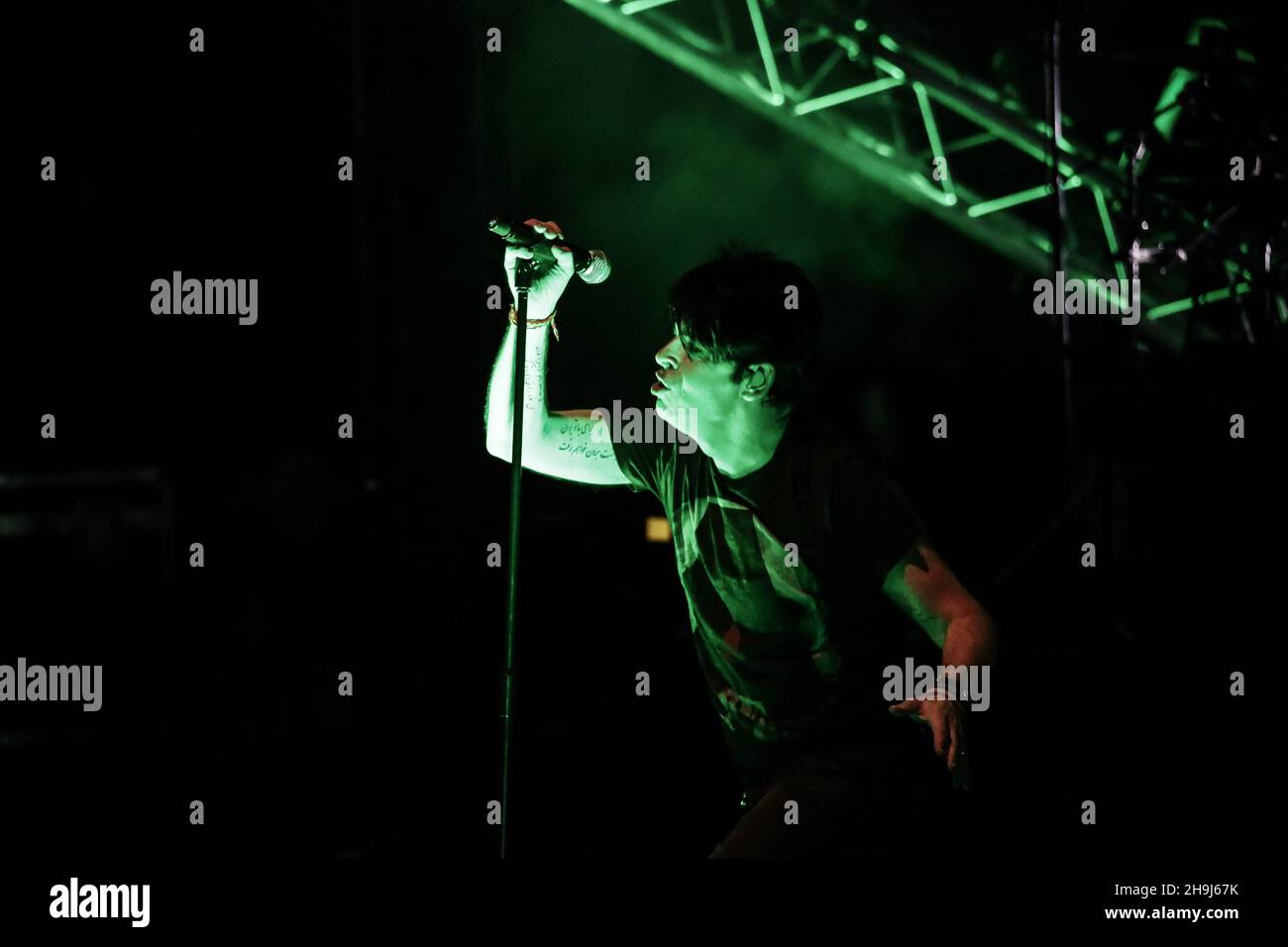 Gary Numan performing live on stage at the Royal Festival Hall in ...