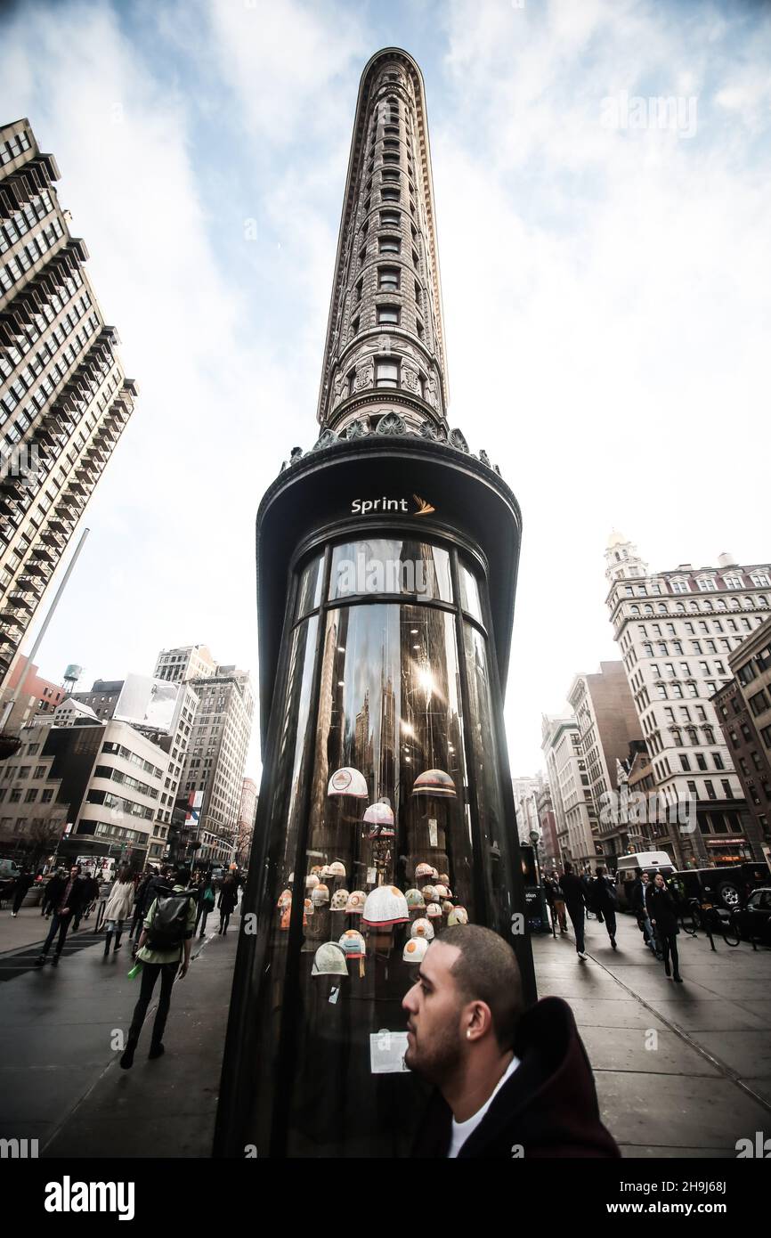 The Flatiron building in New York City (photo taken using a wide-angled ...