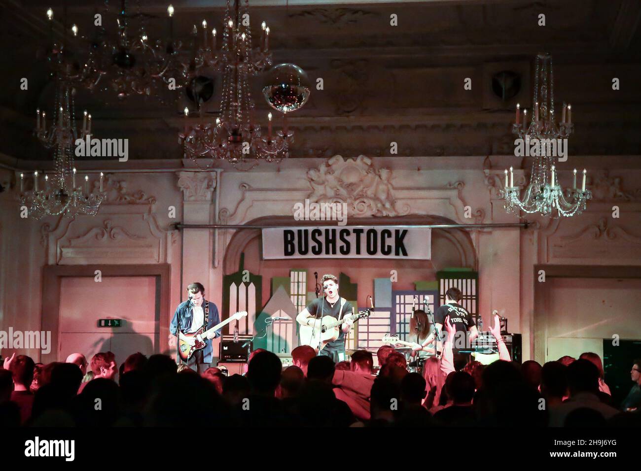 Port Isla performing on stage during the Bushstock festival at Bush ...