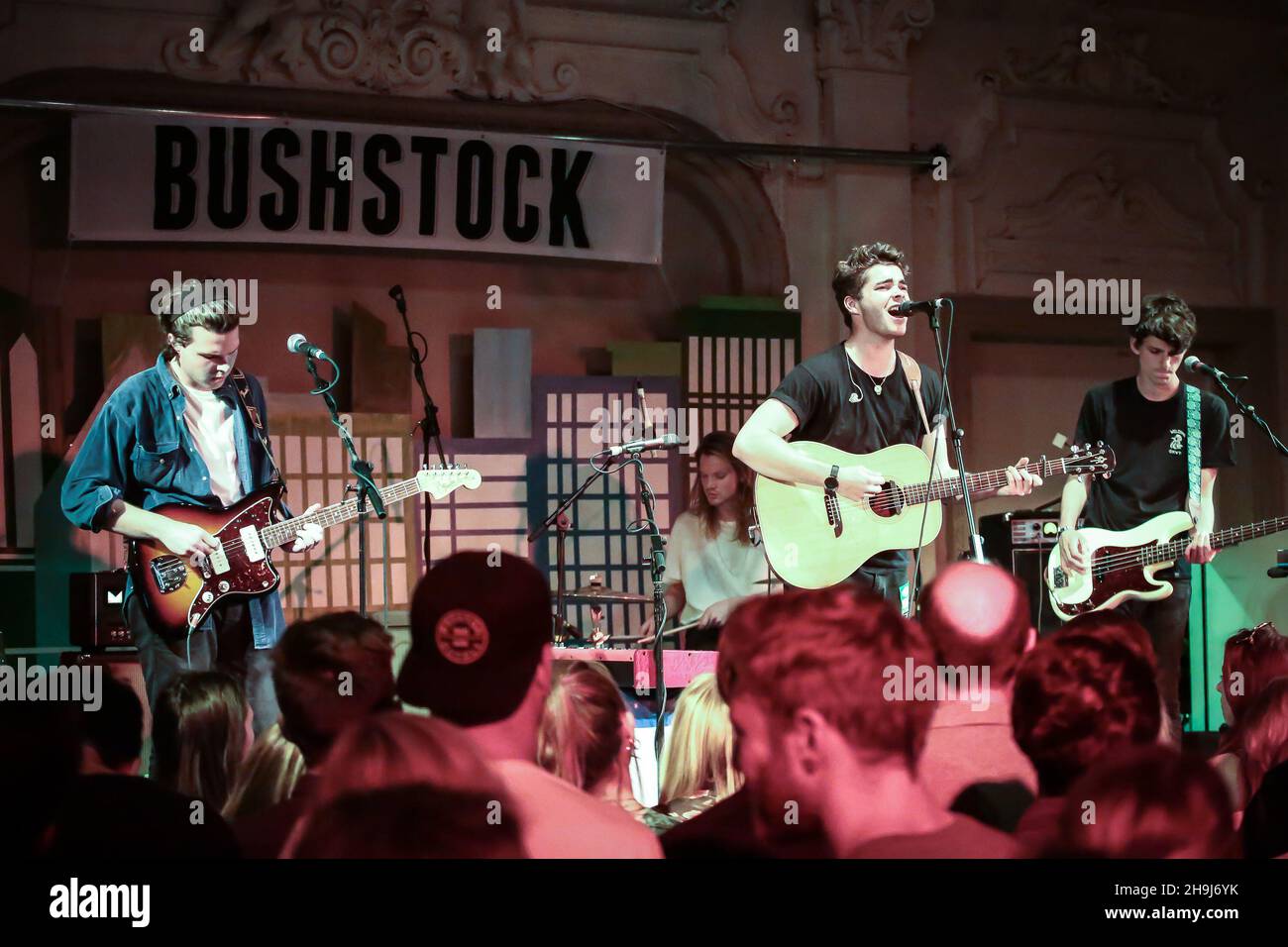 Port Isla performing on stage during the Bushstock festival at Bush ...