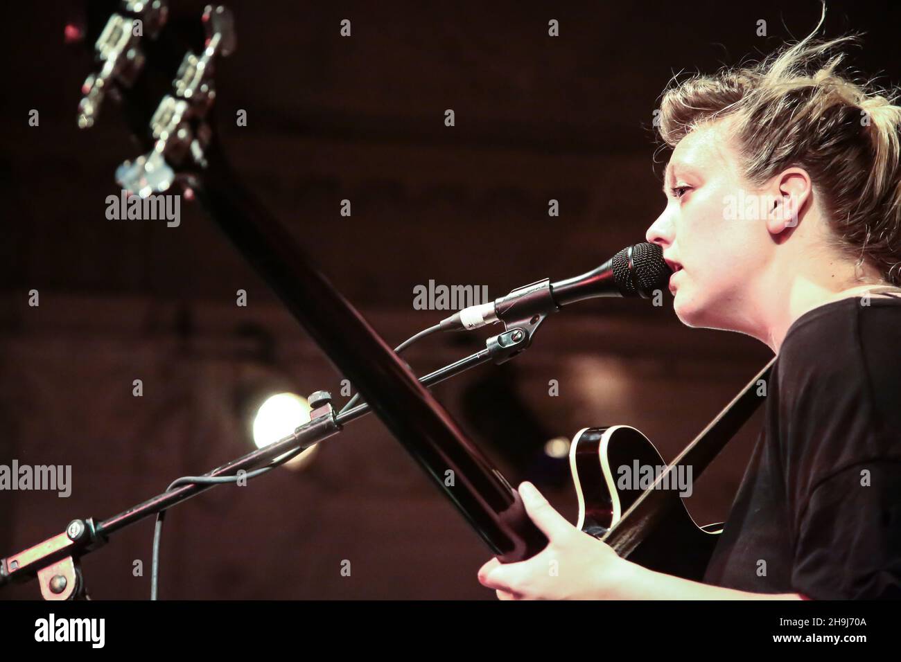 Guro Gikling of All We Are performing on stage during the Bushstock ...