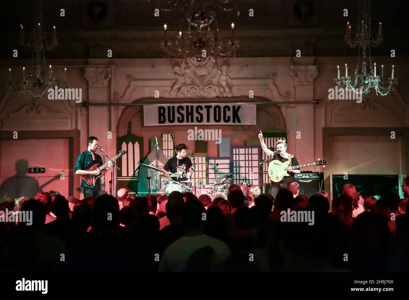 All We Are performing on stage during the Bushstock festival at Bush ...