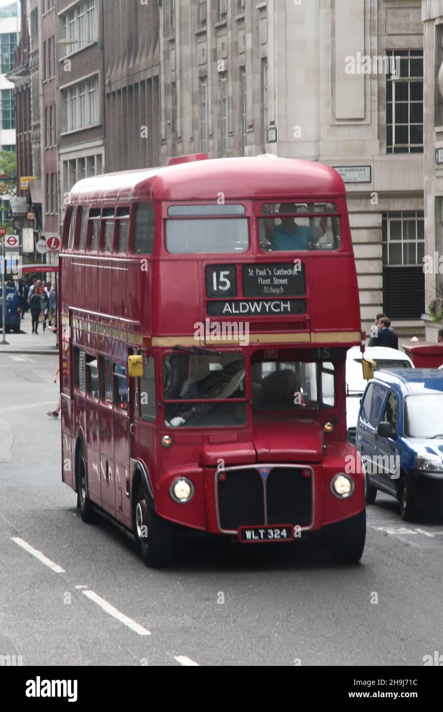 An old Routemaster bus still in active service in London. Part of the ...
