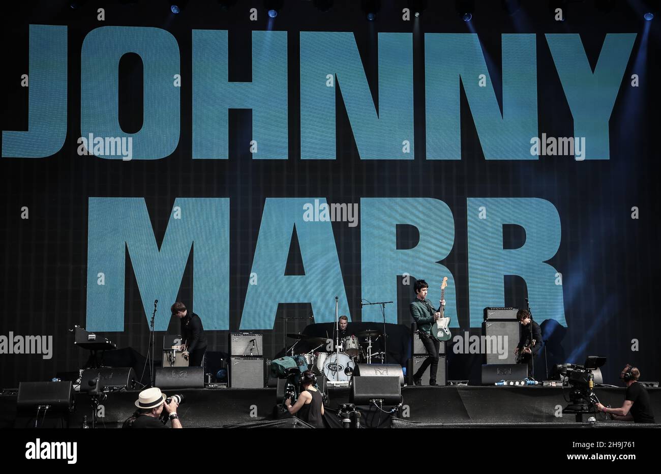 Johnny Marr on stage at the Barclaycard British Summer Time (BST ...