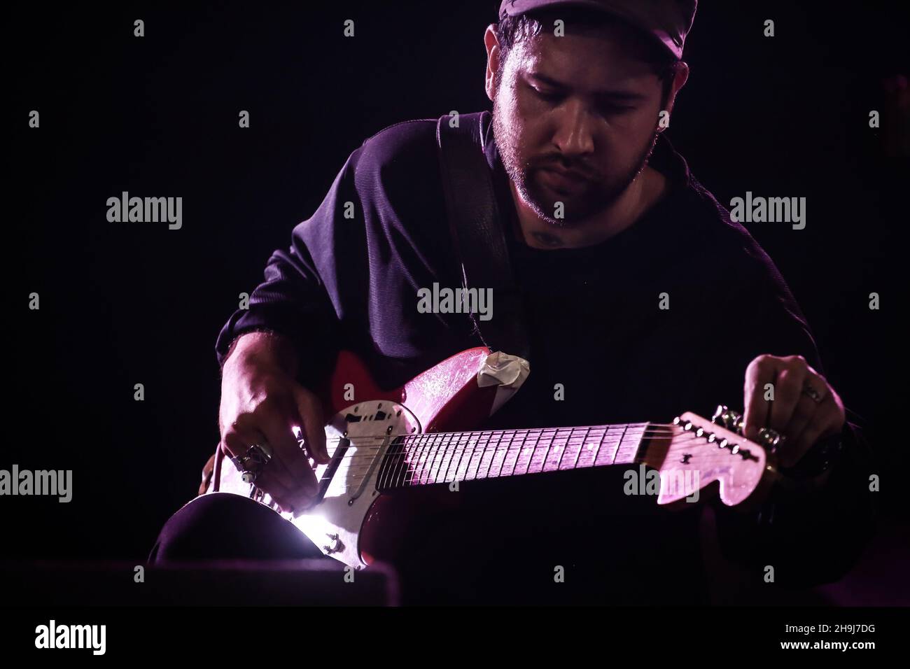 Ruben Nielson of Unknown Mortal Orchestra performing live on stage at ...