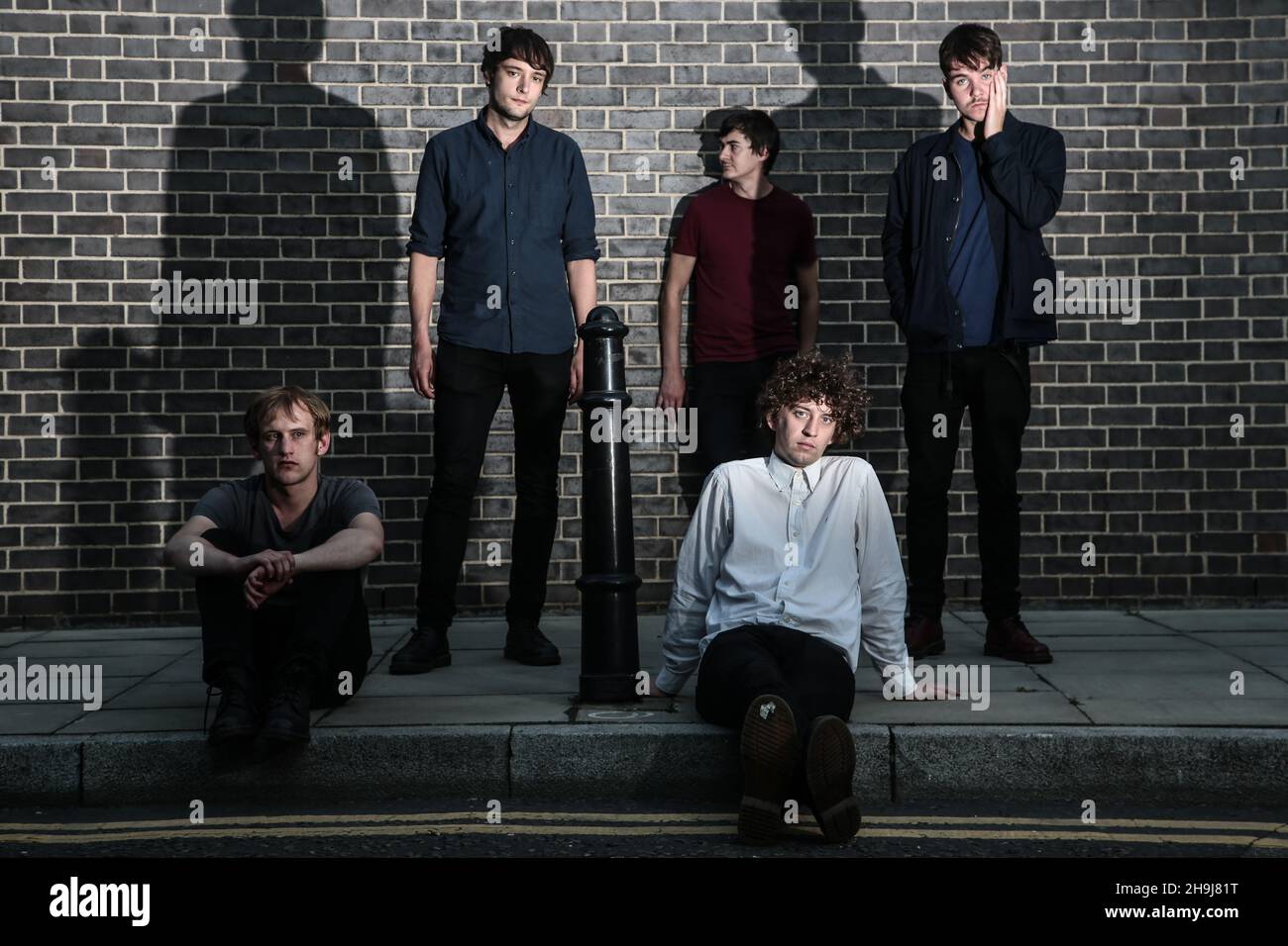 Autobahn posing for portraits before their gig at the Old Blue Last in ...