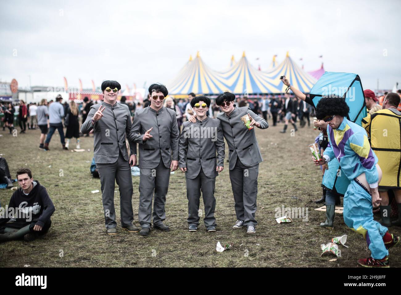 Fancy dress festival goers at the 2015 Reading Festival Stock Photo - Alamy