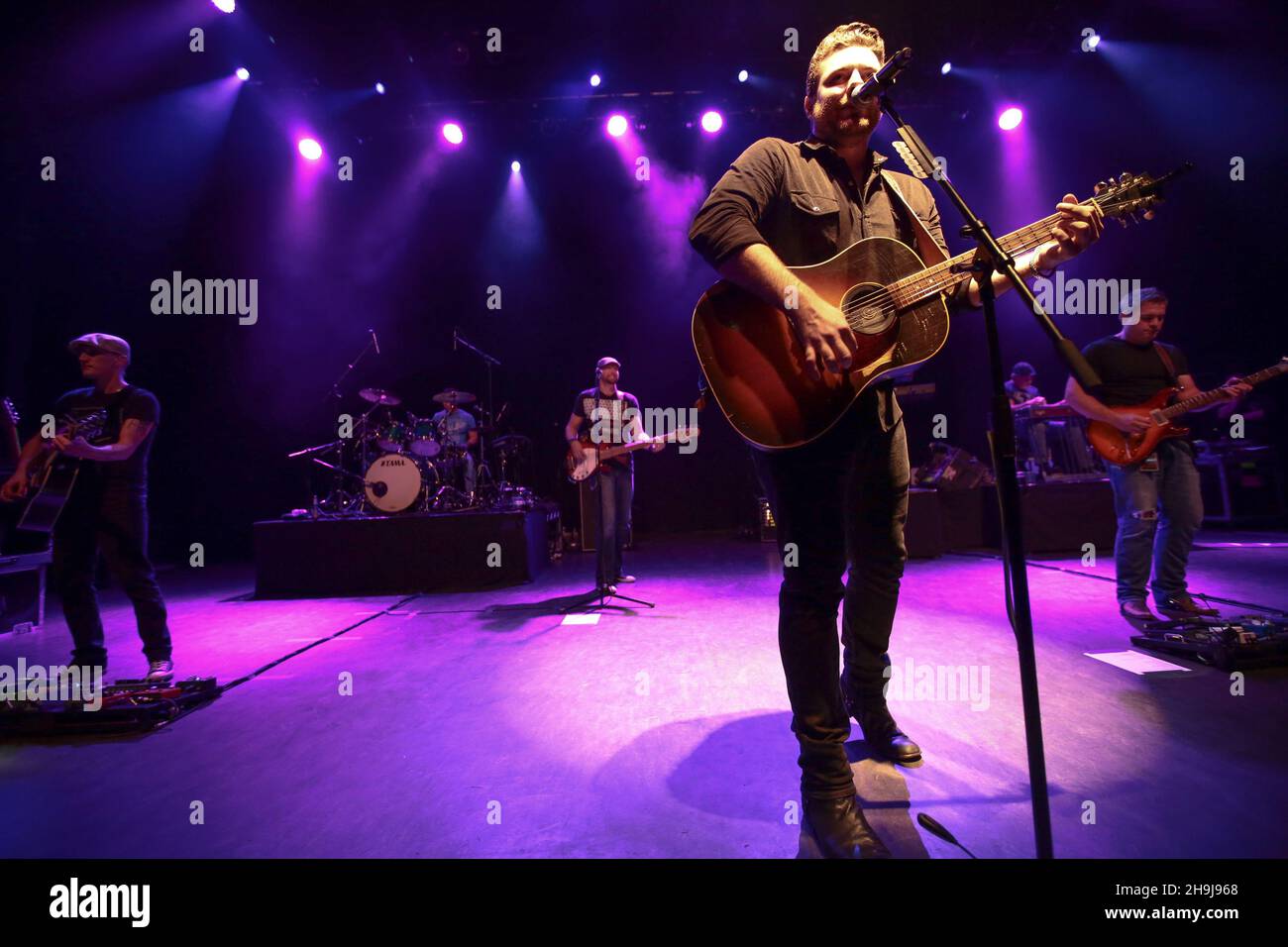 Country singer Chris Young performing live on stage at the Shepherds ...