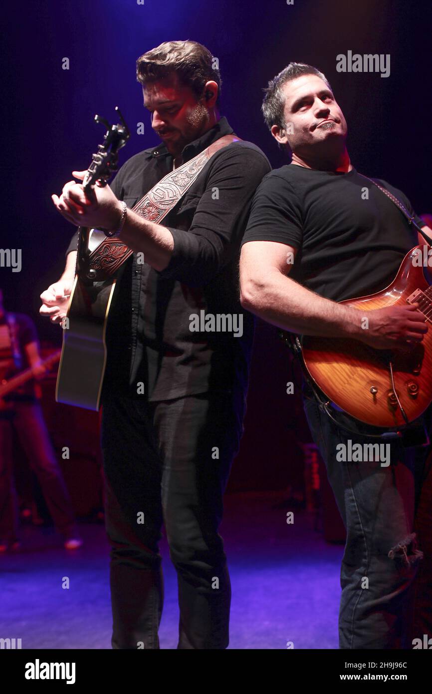 Country singer Chris Young performing live on stage at the Shepherds ...