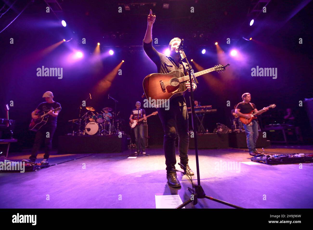 Country singer Chris Young performing live on stage at the Shepherds ...