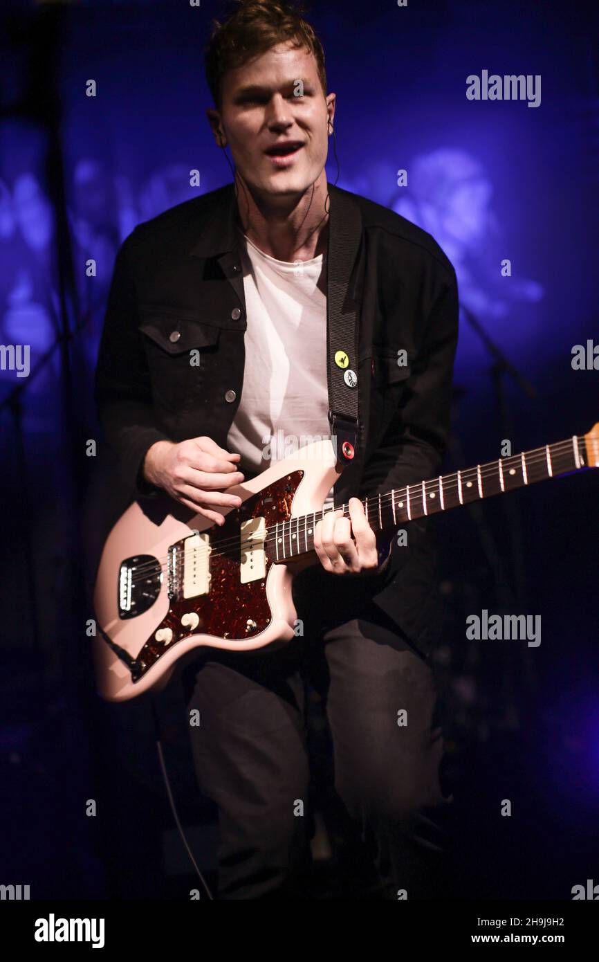 Felix Bushe of Gengahr performing live on stage at Scala in London ...