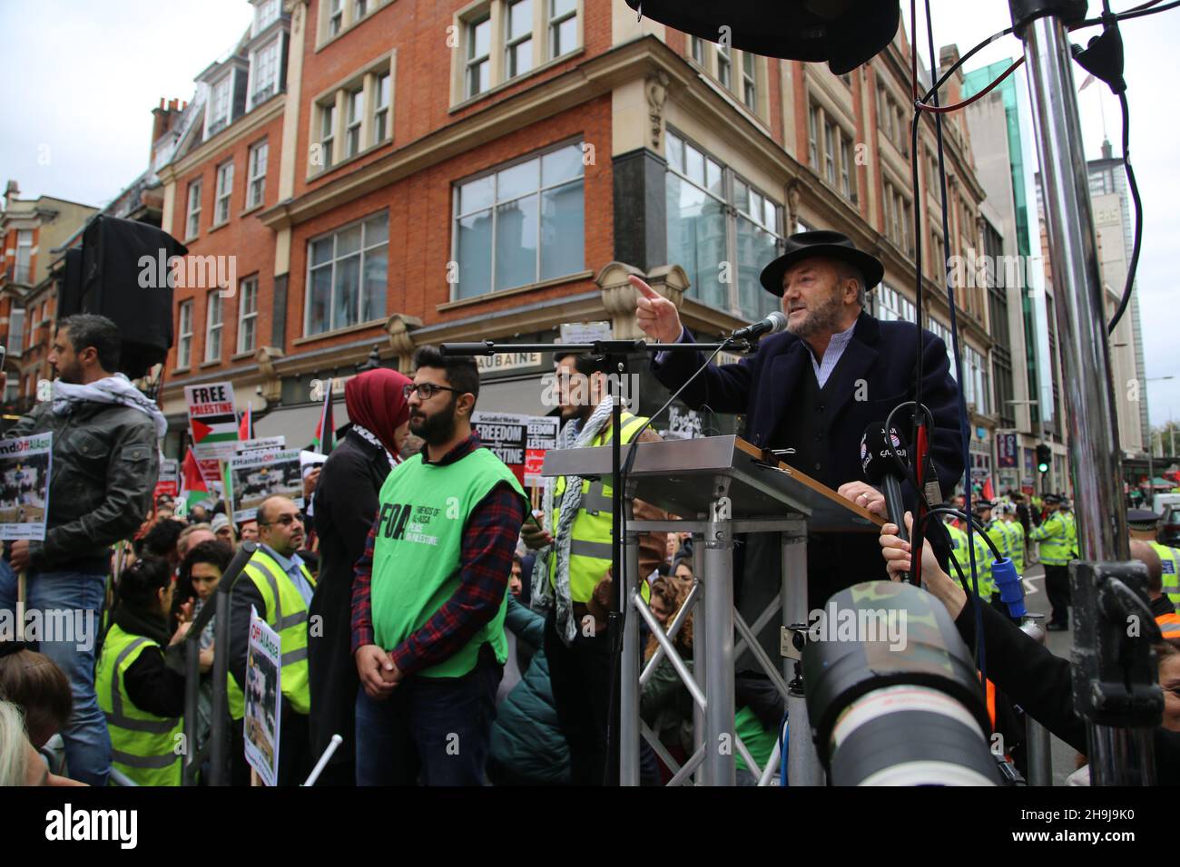 George Galloway speaking at a demonstration in favour of Palestine ...