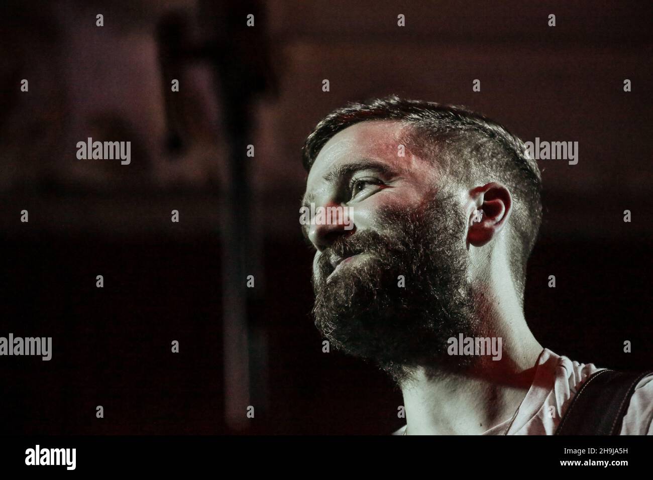 Sebastian Fox 'Bassi' of Mt Wolf performing live on stage at Bush Hall ...