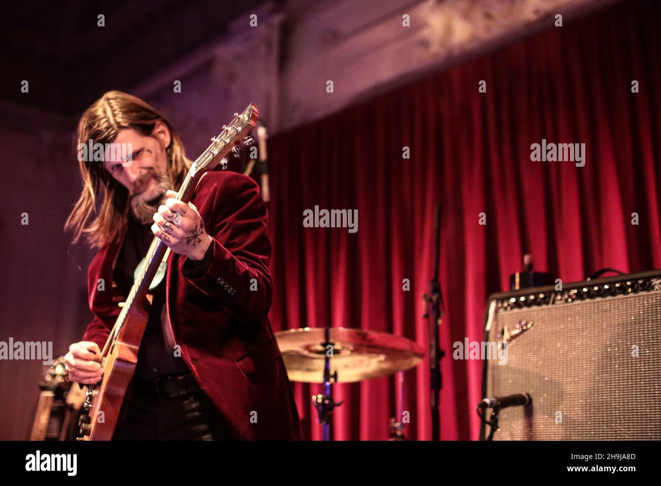 Dylan Carson performing live on stage at Bush Hall in London Stock ...