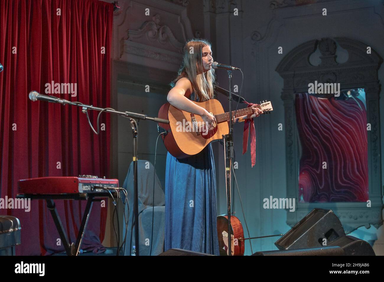 Flo Morrissey performs on stage at Bush Hall in London as part of her ...