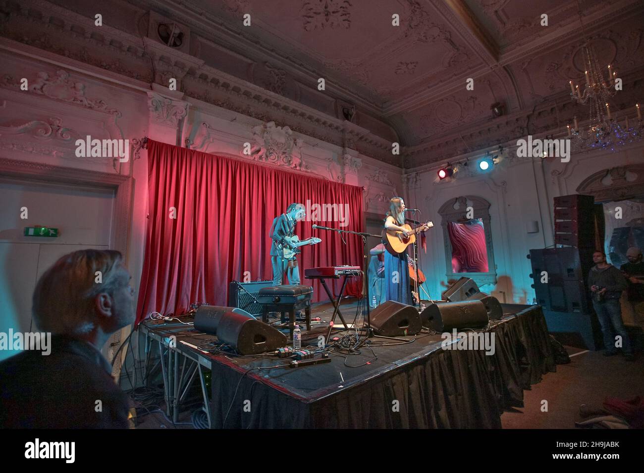 Flo Morrissey performs on stage at Bush Hall in London as part of her ...