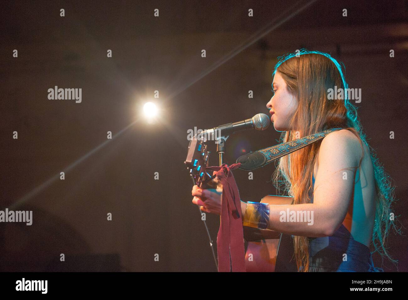 Flo Morrissey performs on stage at Bush Hall in London as part of her ...