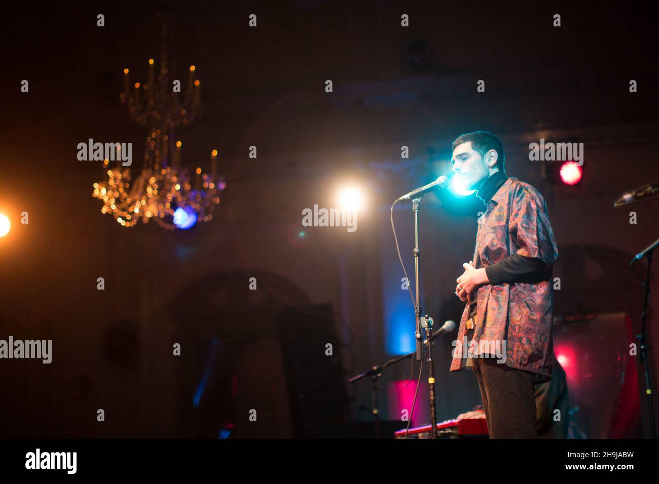 Shivum Sharma poses for photos before going on stage in support of Flo ...