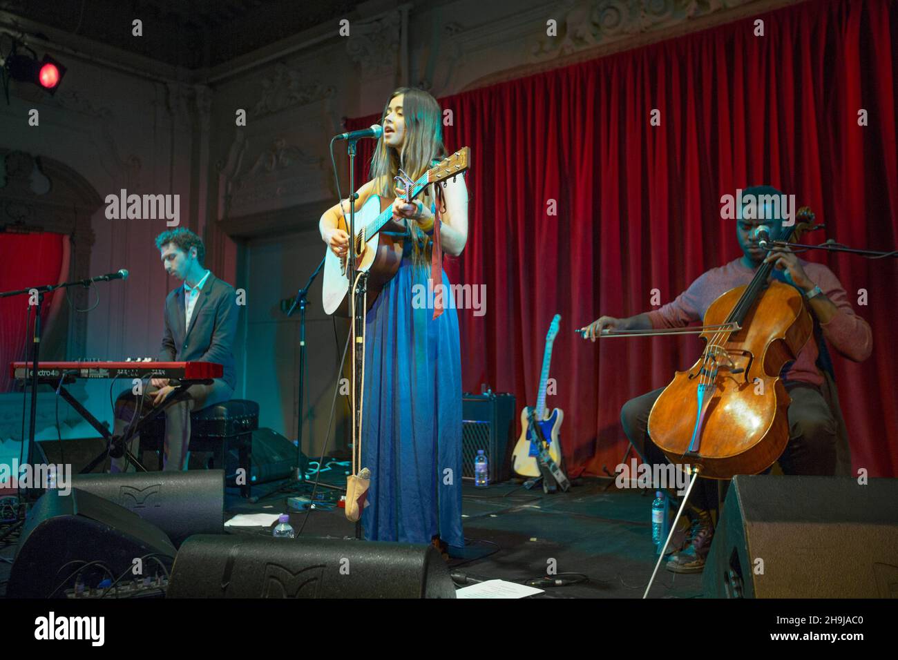 Flo Morrissey performs on stage at Bush Hall in London as part of her ...