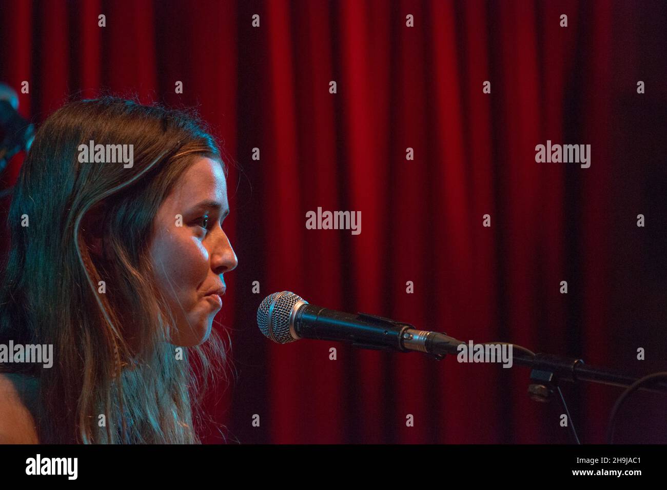 Flo Morrissey performs on stage at Bush Hall in London as part of her ...
