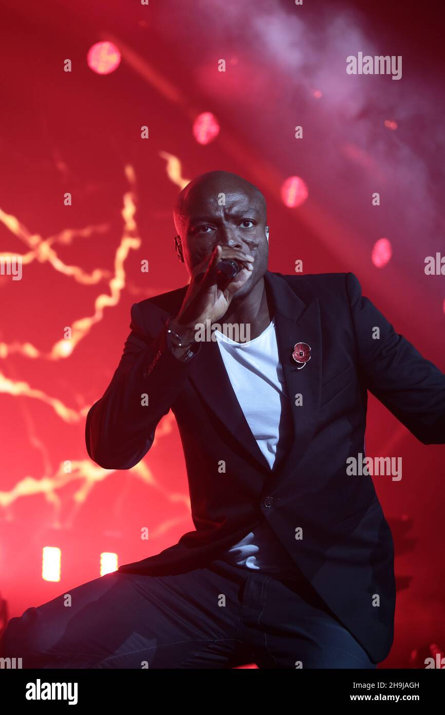 Seal performing live on stage at the O2 Arena in London Stock Photo - Alamy