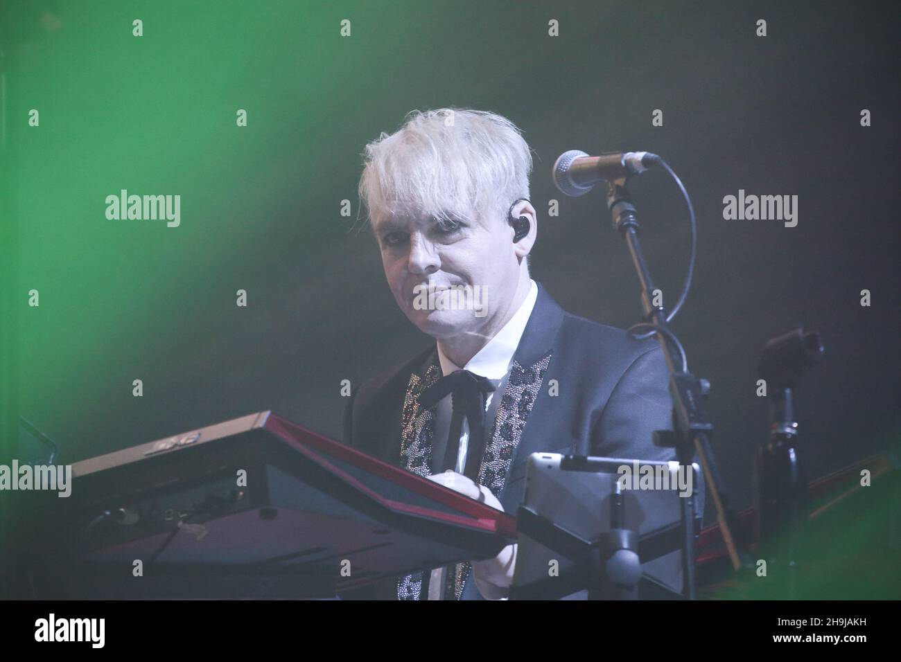 Nick Rhodes of Duran Duran performing live on stage at the O2 Arena in ...