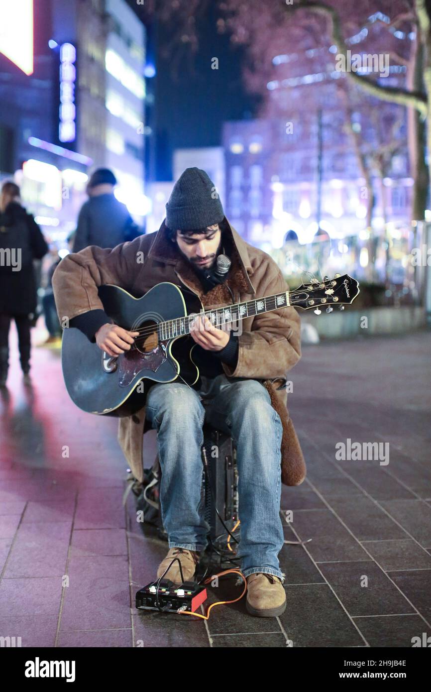 Jordan Merali, pictured busking in Leicester Square, as part of a ...
