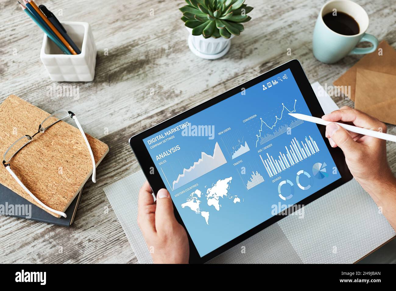 Digital Marketing Strategy Dashboard on the screen Stock Photo - Alamy