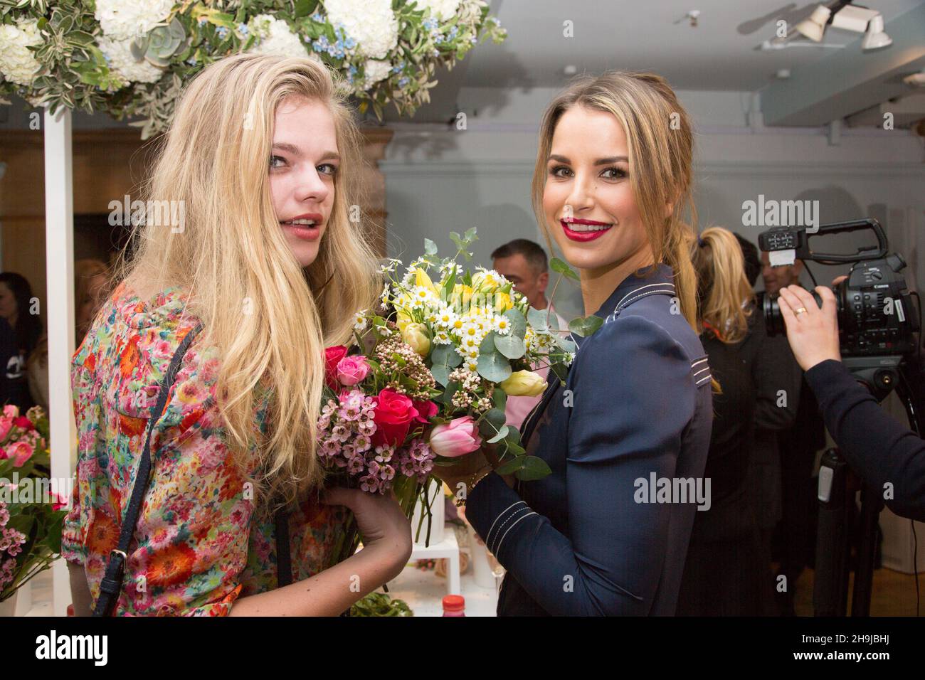 Valerie van de Graaf (left) and Vogue Williams arriving on the red ...