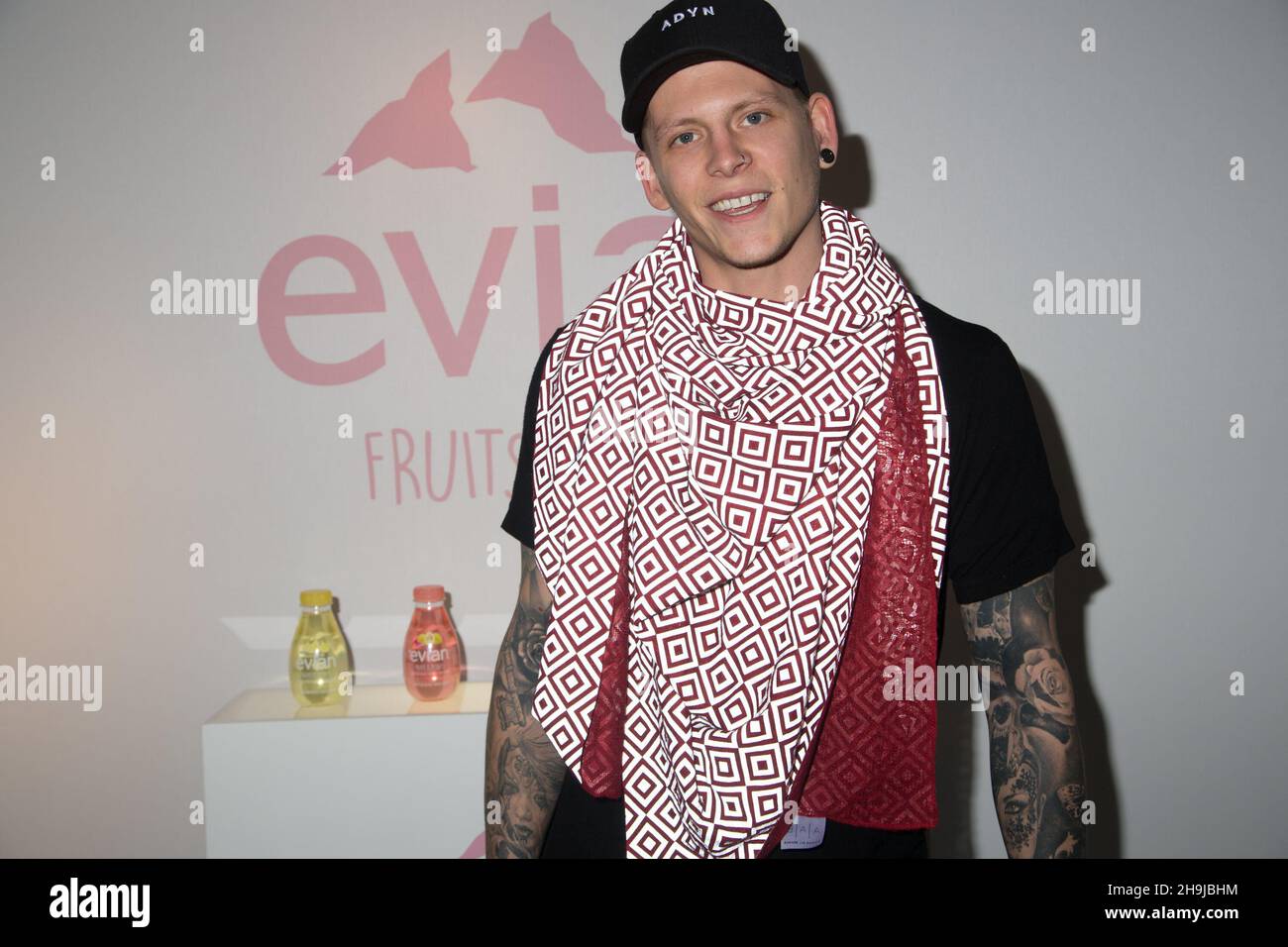 Lewis Morgan arriving on the red carpet for the Evian Fruits and Plants ...